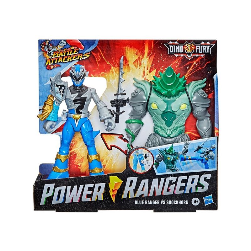 Conjunto com 2 Figuras de Ação - Power Rangers - Battle Attackers Dino ...
