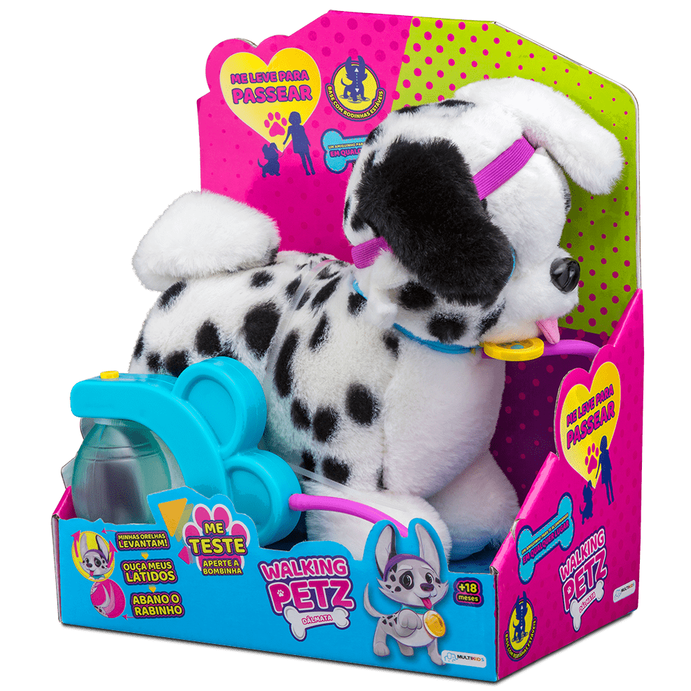 Cachorro de Pelúcia Interativo - Walking Petz - Dálmata - Multikids ...