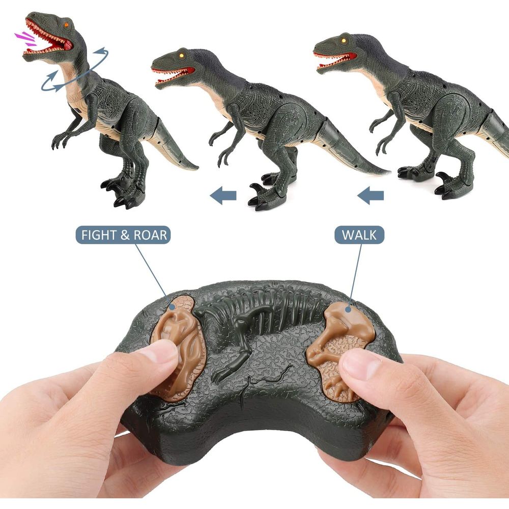 Dinossauro Articulado de Controle Remoto - Velociraptor - Com Luz e Som ...