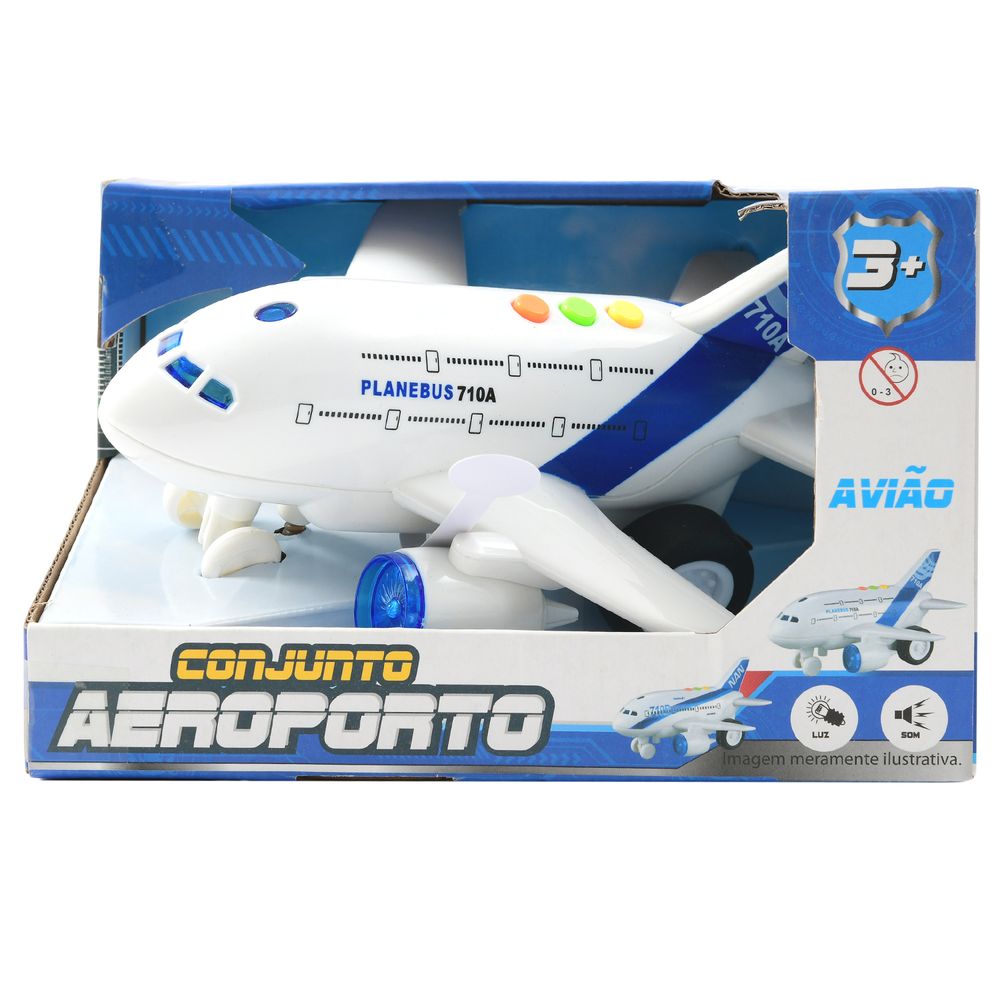 Avião de Fricção com Luz e Som - Planebus 710A - ST Import ...
