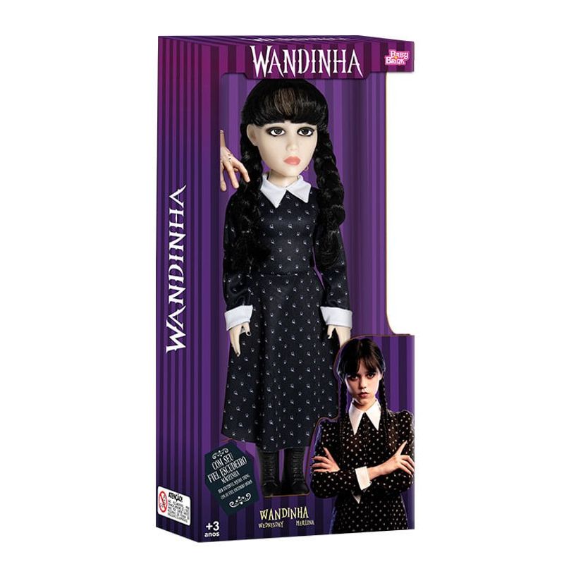 Boneca de Vinil - Wandinha com Mãozinha - 44 cm - Baby Brink ...