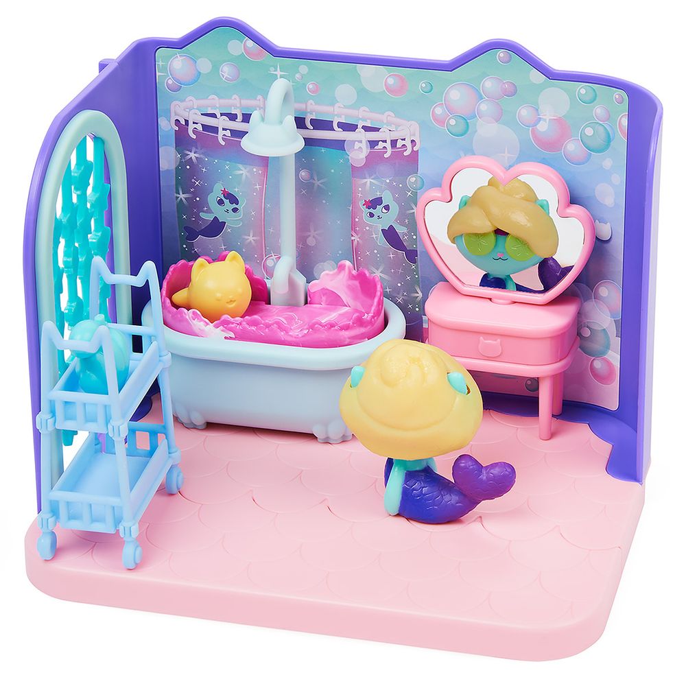 Playset com Mini Figura - Banheiro da MerCat - Casa da Gabby - Sunny ...