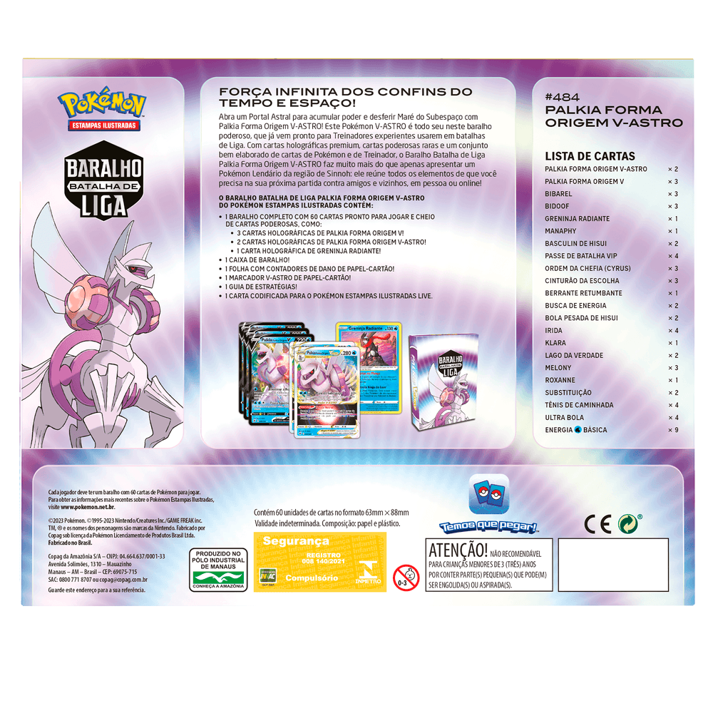 Box de Cartas Pokémon - Palkia Forma Origem V-Astro - Batalha de Liga ...