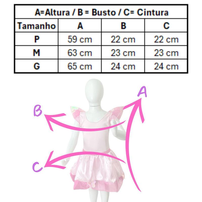 Fantasia Infantil - Borboleta - Azul - Tamanho P - Brink Model ...